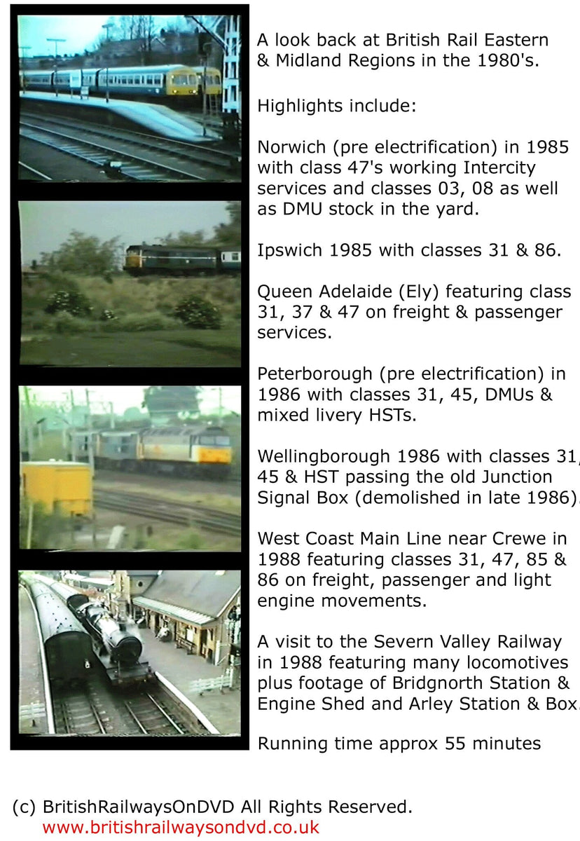 BR in the 1980s: Eastern & Midland Region - Railway DVD – British ...
