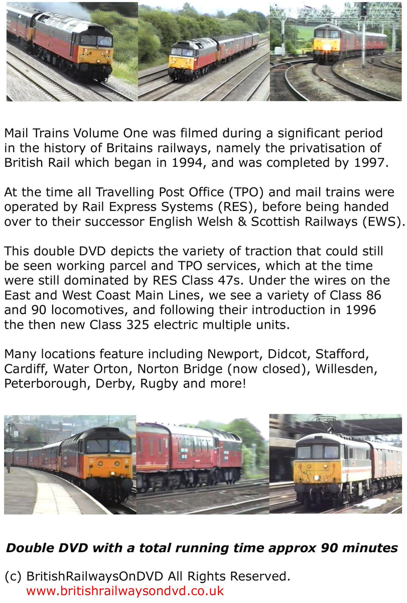 Mail Trains Volume One (1995 - 1998) - Railway DVD – British Railways TV