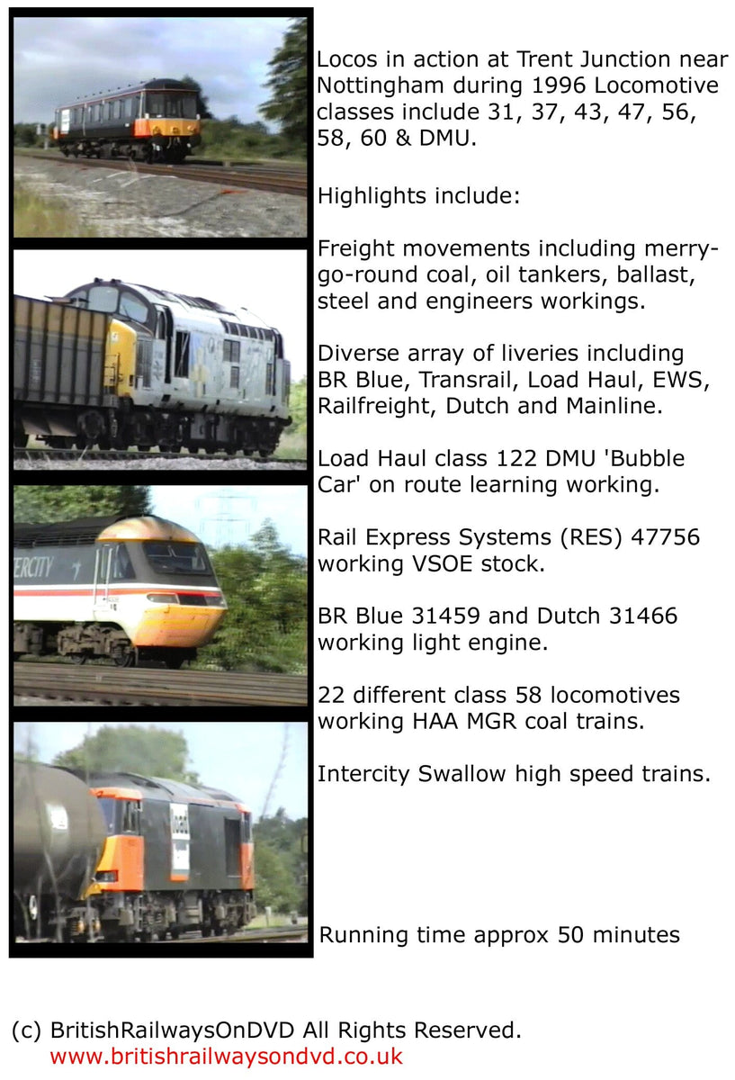 Locomotives in action at Trent Junction 1996 - Railway DVD – British ...